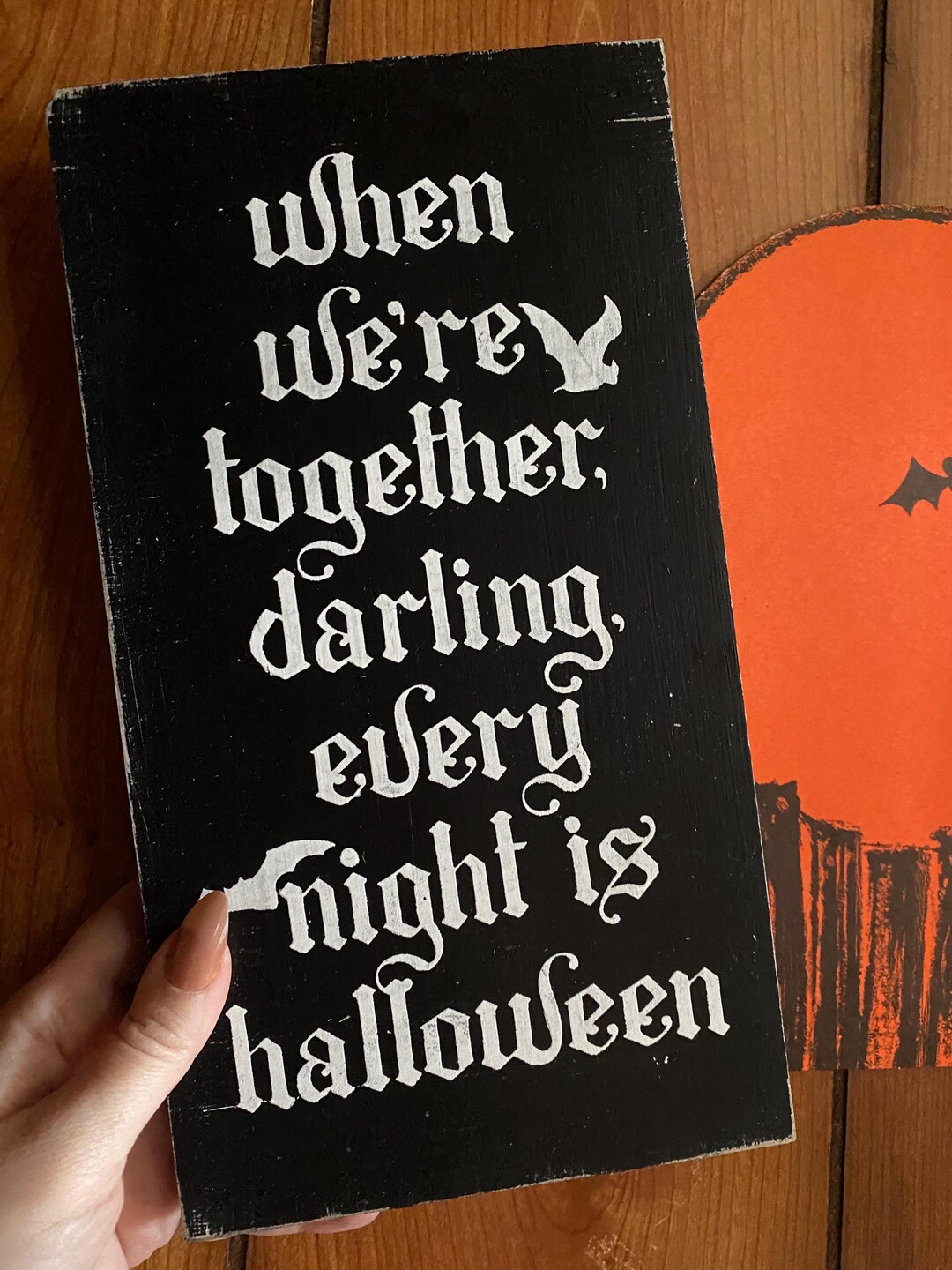 Goth Couple Wood Sign | “every Night is Halloween” Decor | Dark ...