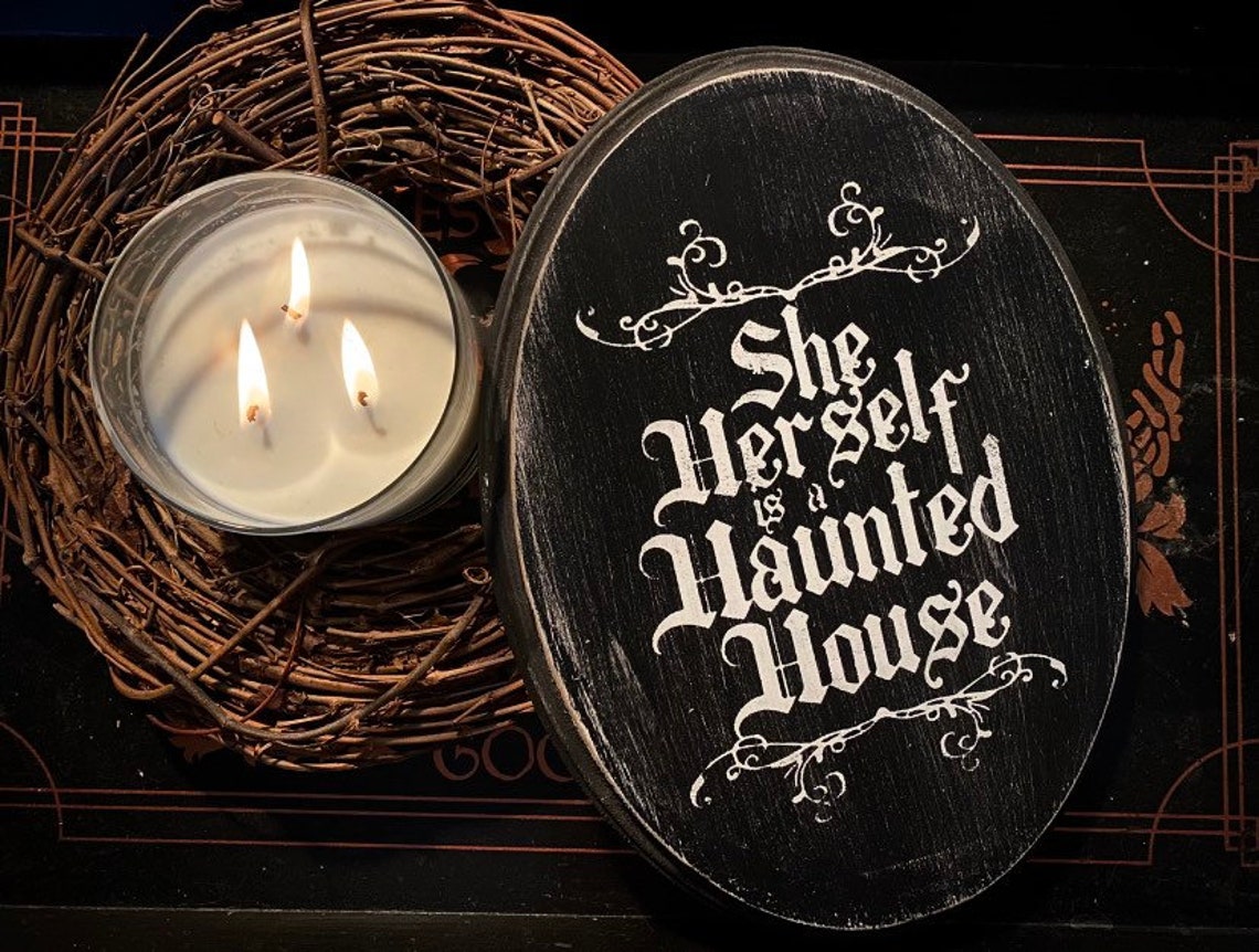 Haunted House Plaque Witchcraft Gothic Witch Spooky | Etsy