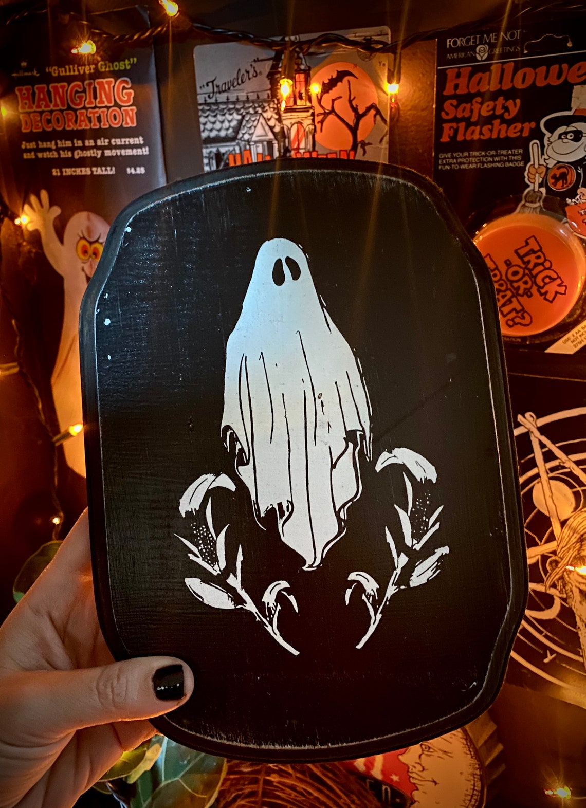 Melancholy Ghost Plaque Haunted House Halloween Decor - Etsy