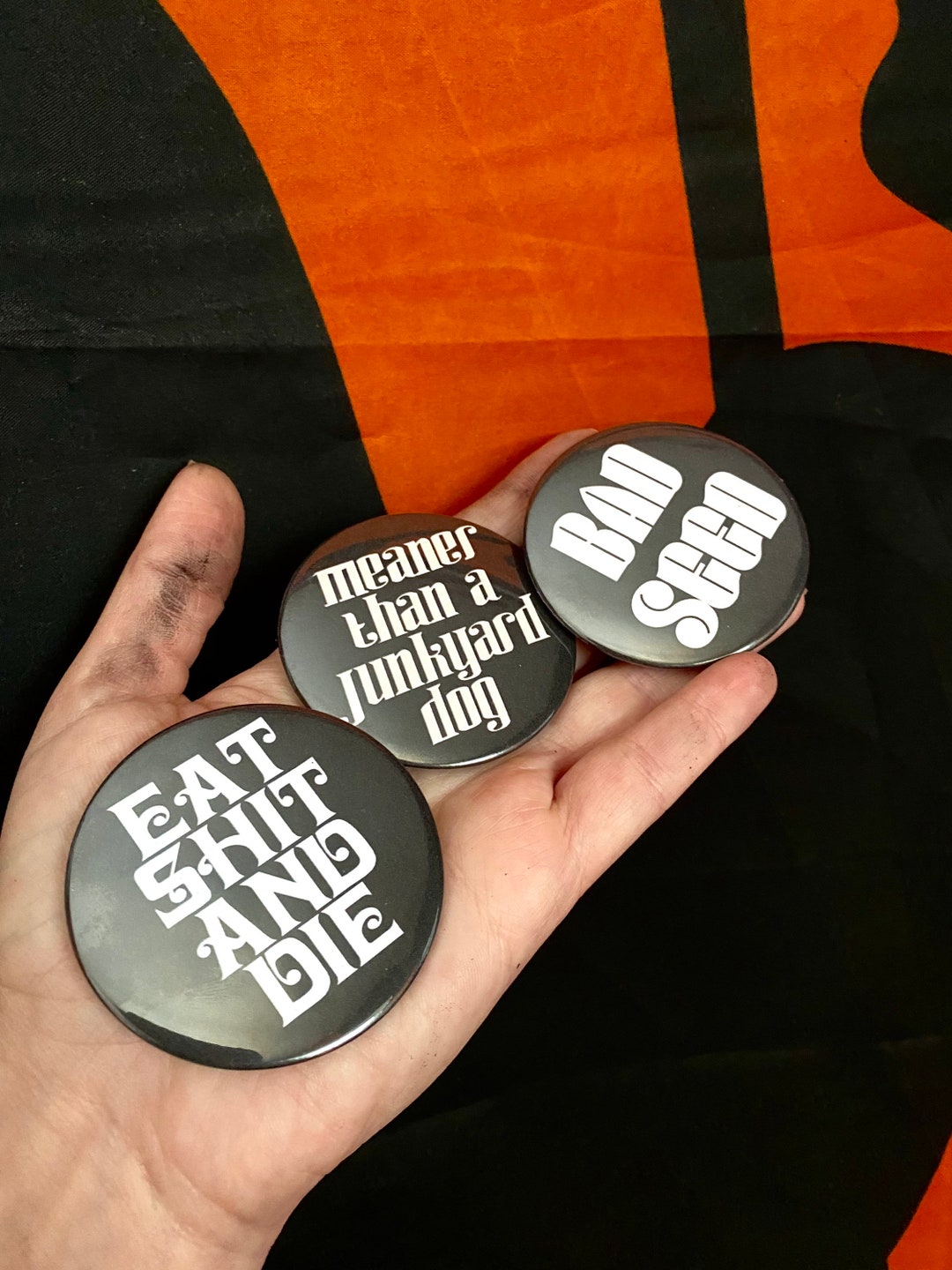 Vulgar Buttons, Biker Badges, Retro, Goth Pins, 70s Buttons, Hippie ...