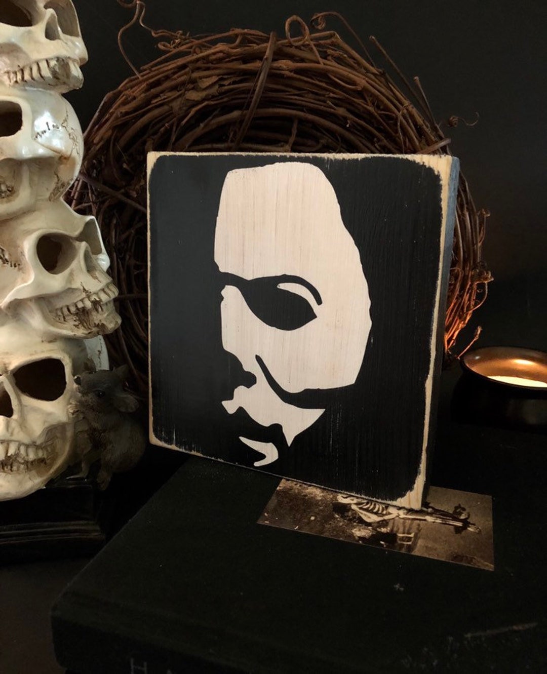 Horror Wood Sign Michael Myers Decor Halloween Goth Home - Etsy