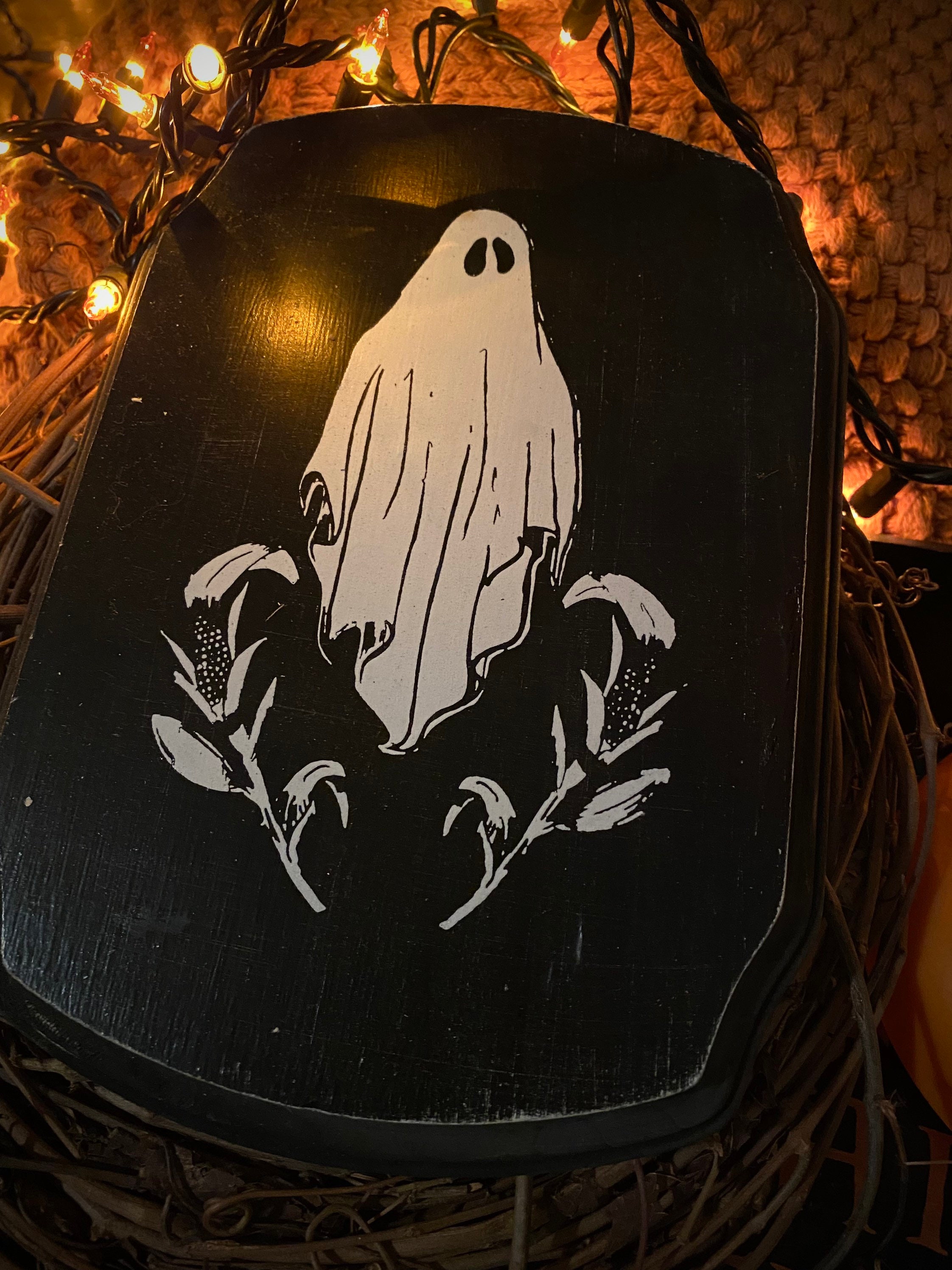 Melancholy Ghost Plaque Haunted House Halloween Decor - Etsy