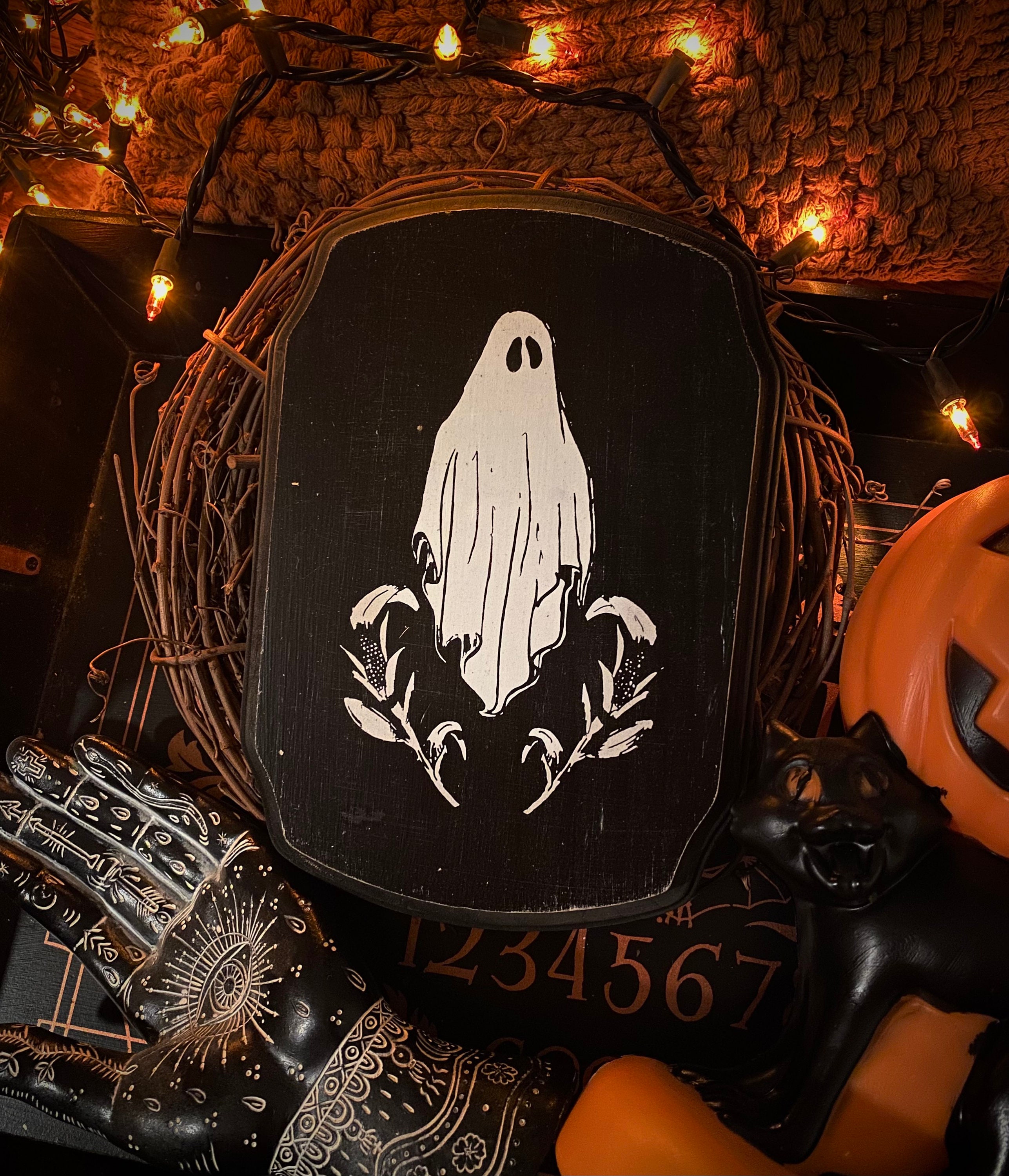 Melancholy Ghost Plaque Haunted House Halloween Decor - Etsy