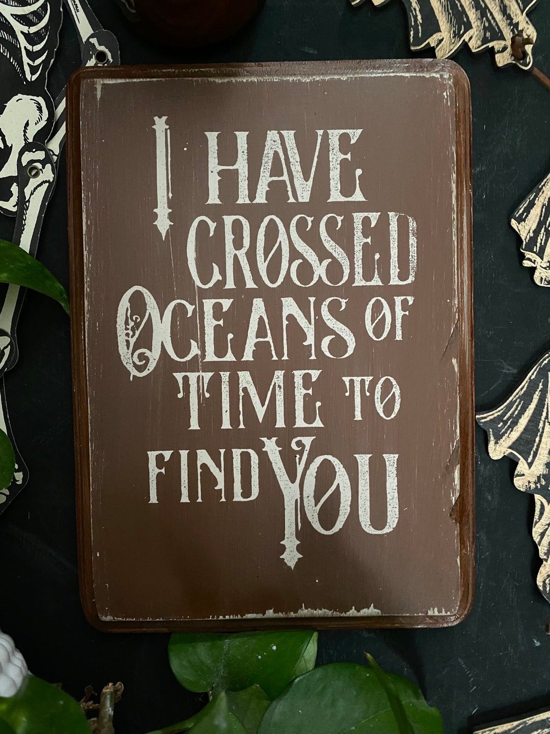 Antiqued Dracula Wood Sign, Goth Love Plaque, Dark Home Decor - Etsy