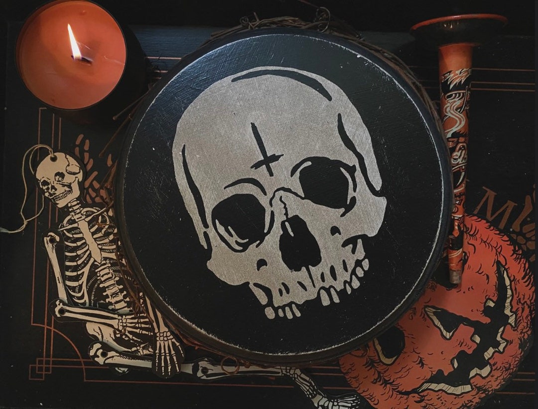 Rustic Skull Plaque Goth Wood Sign Dark Wall Art - Etsy