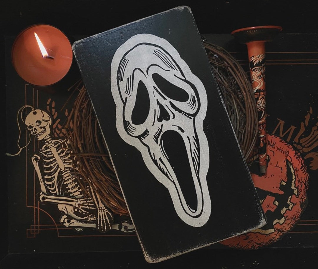 Ghost Mask Plaque, Horror, Goth Decor, Slasher, 90s Aesthetic, Dark Art ...