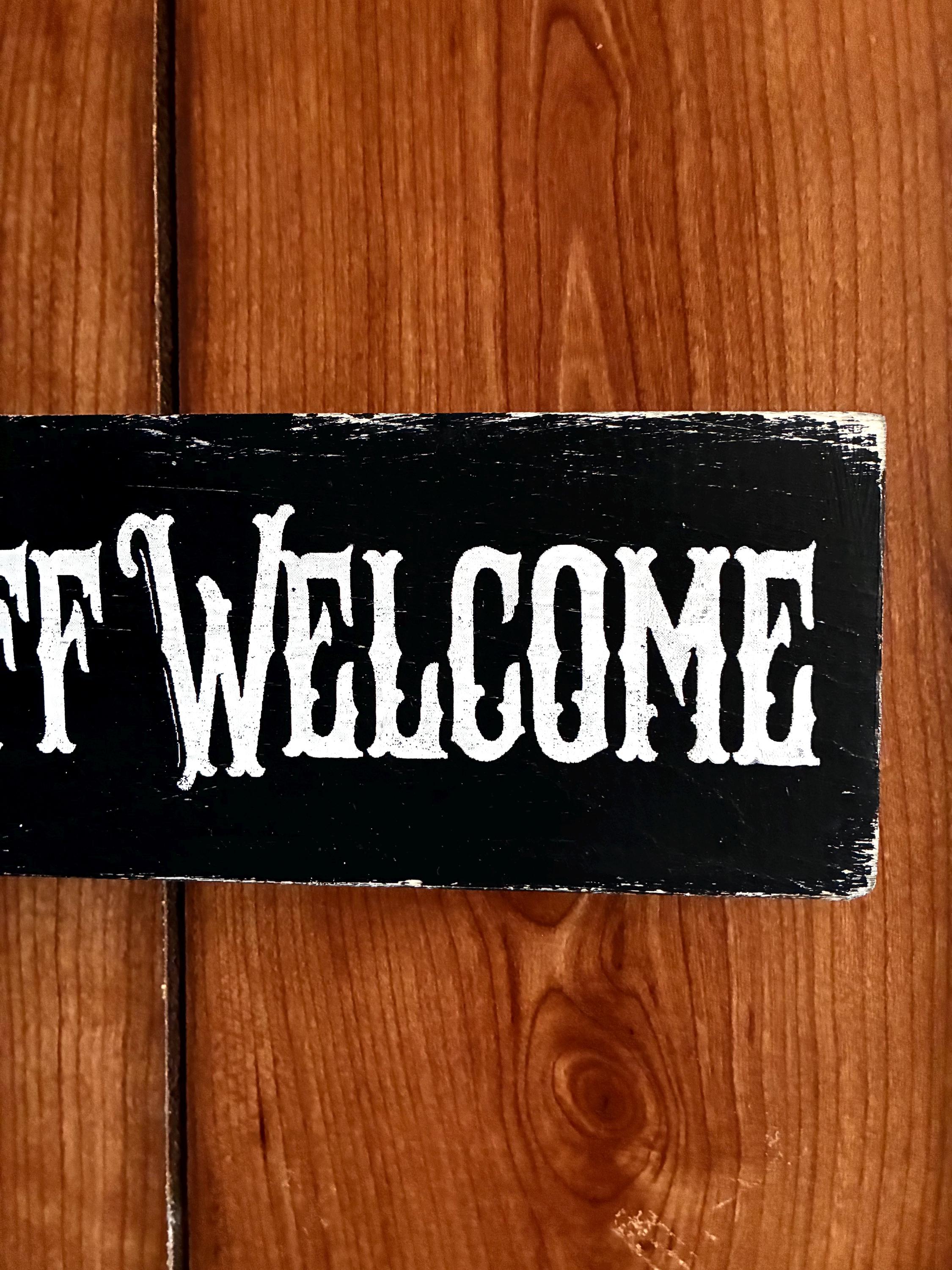 Riff Raff Welcome Wood Sign, Rustic Goth Home Decor, Moody Maximalist ...