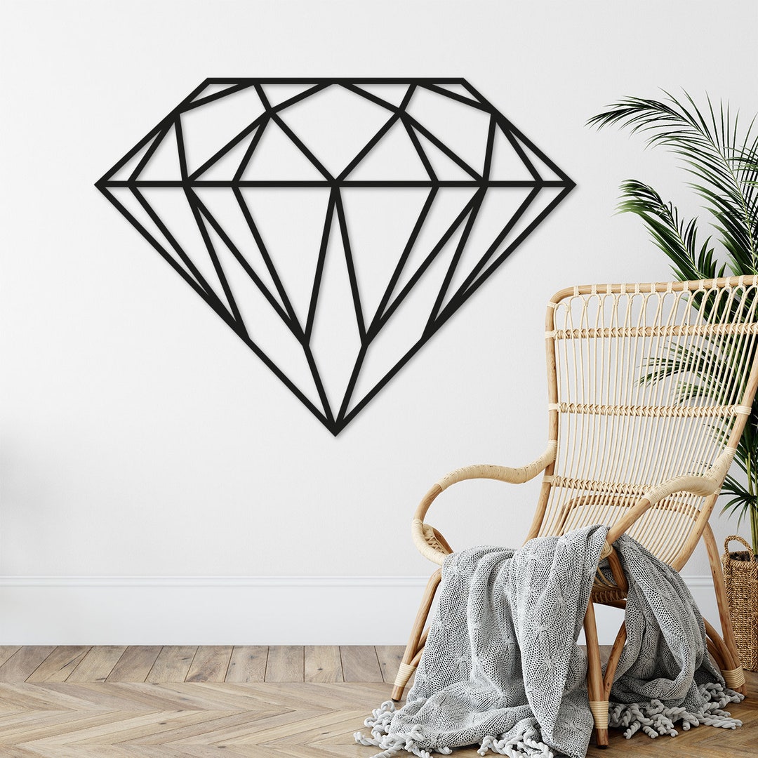 Wood Wall Art Geometric Diamond Wall Decoration Wood Minimalist Wall ...