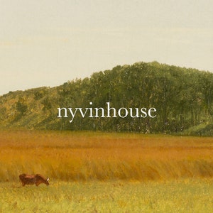 VINTAGE Green Meadow, Vintage Landscape Painting, Farmhouse Wall Decor ...