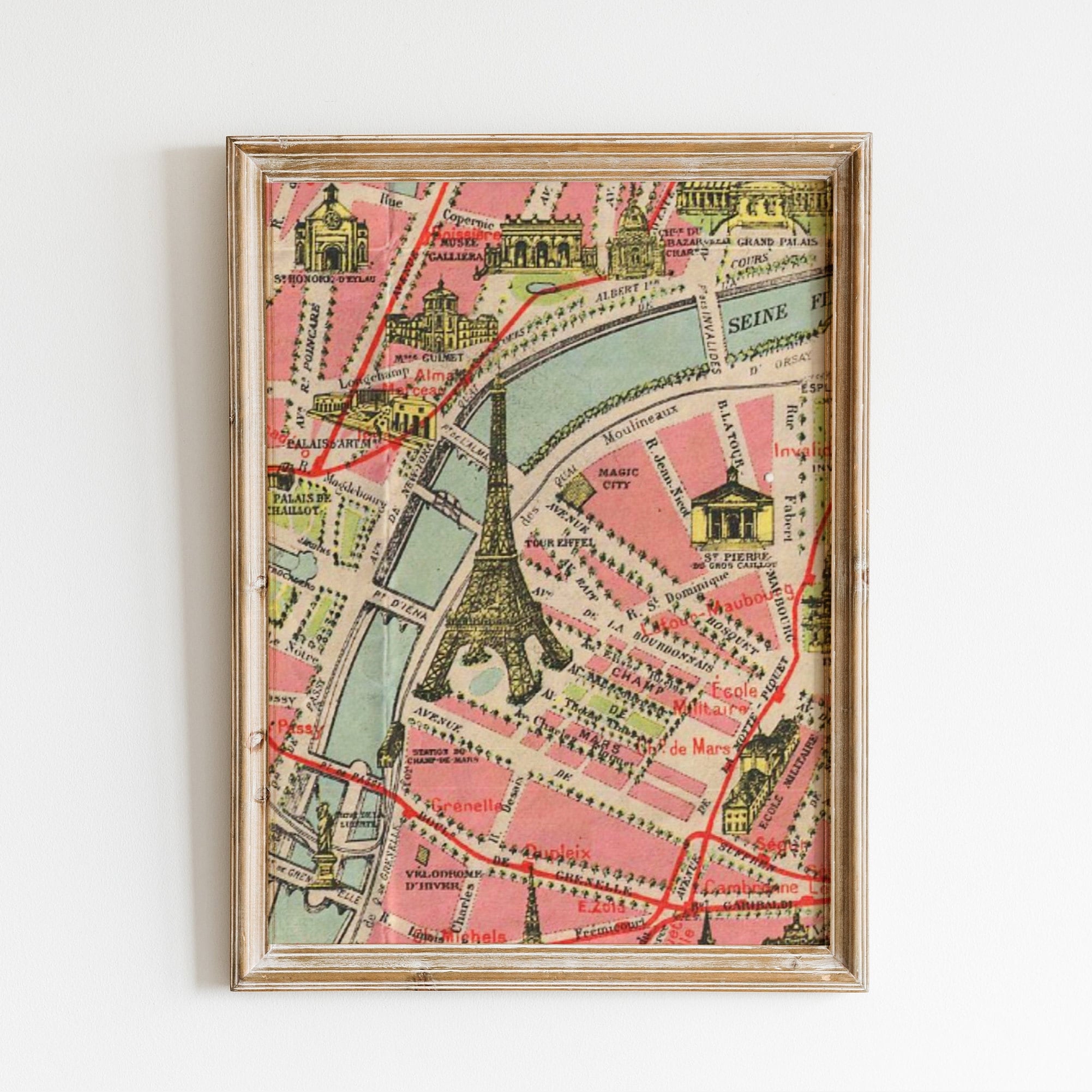 VINTAGE Paris Map, 1900s Antique Decor, Vintage Map Art, Antique Print ...