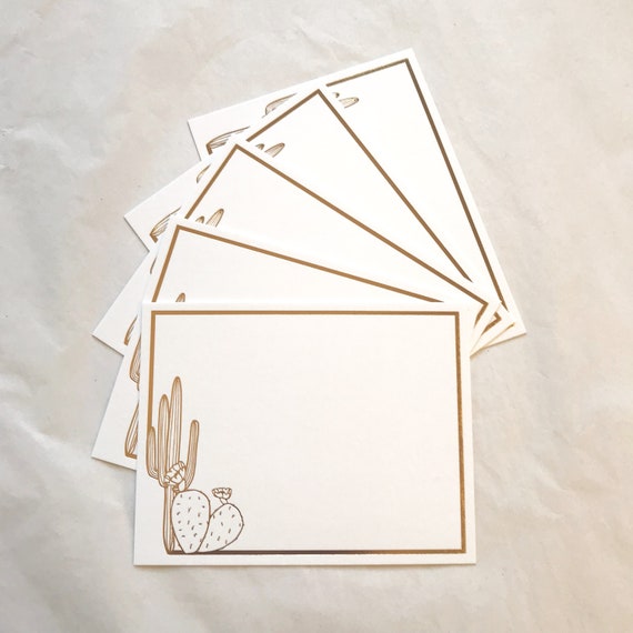 Cacti Card Plant Card Cactus Gold Foil Pressed Card Flat - Etsy