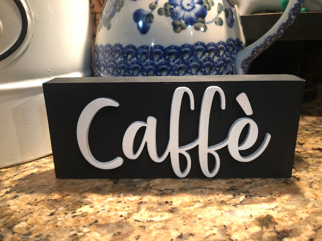 Caffe Italian Coffee Sign: 3D Tiered Tray Decor - Etsy