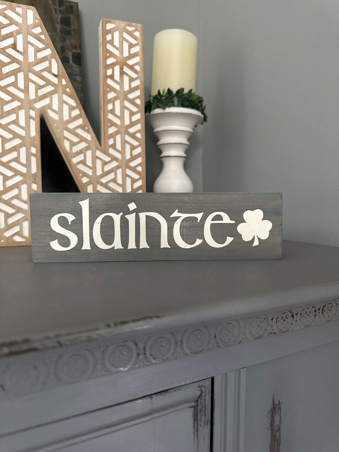 Slainte Irish Wood Sign: St. Patrick's Day Shelf Decor - Etsy