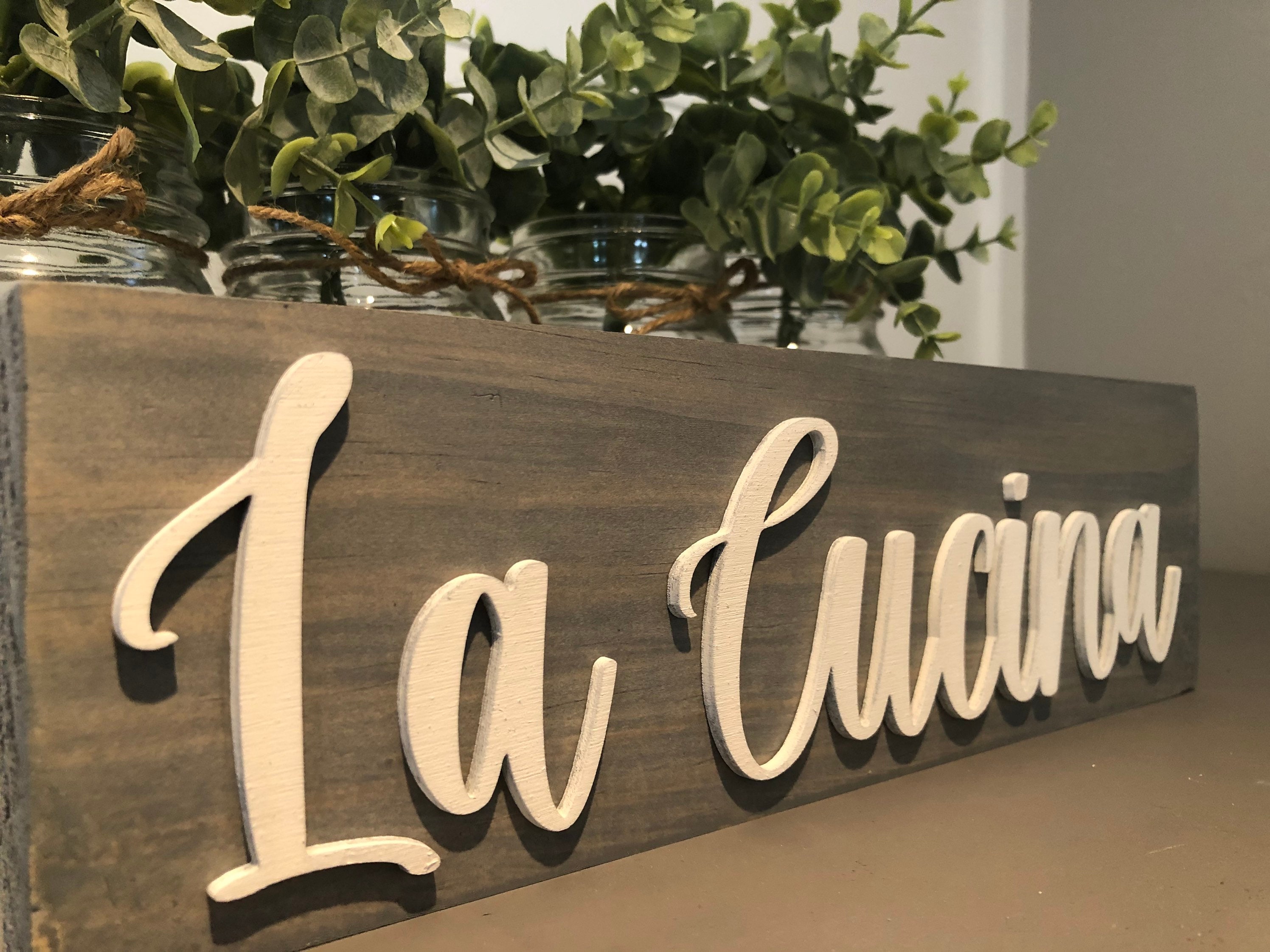 Italian Kitchen Sign La Cucina Wood Block Sign Custom - Etsy