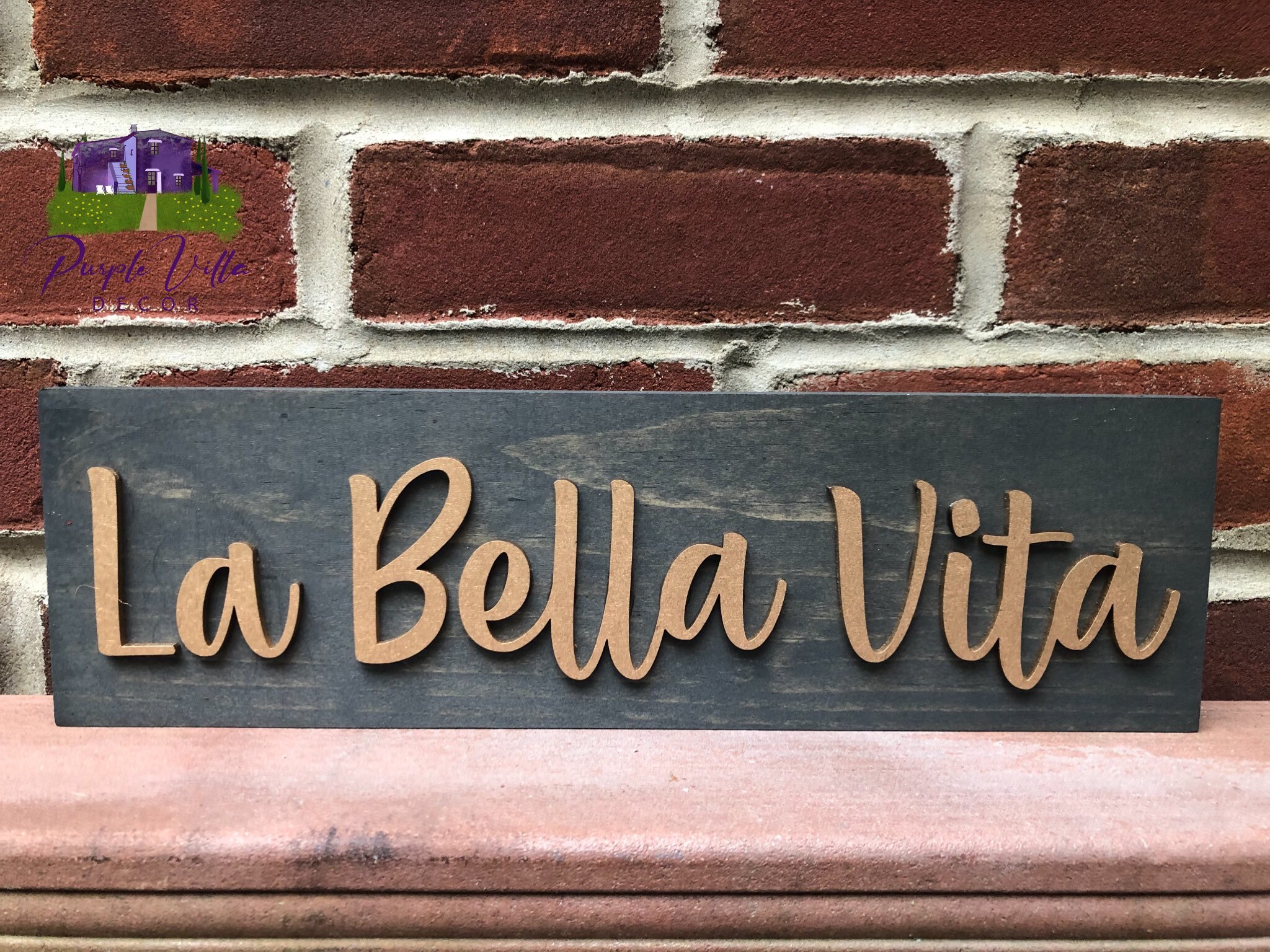 La Bella Vita Sign Italian Wood Block Sign Custom Italian - Etsy
