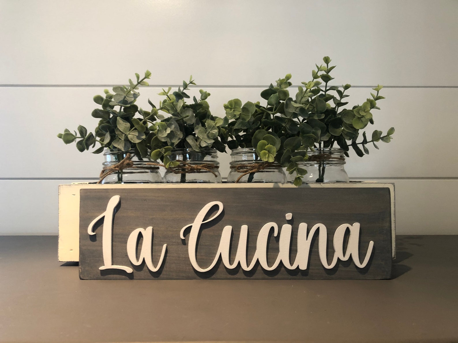 Italian Kitchen Sign La Cucina Wood Block Sign Custom - Etsy
