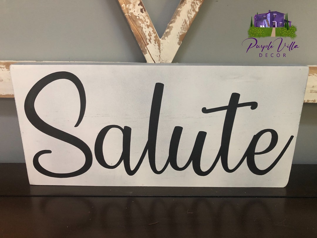 Salute Italian Sign: Hand Painted Wood Plaque, Italy Cheers Gift - Etsy