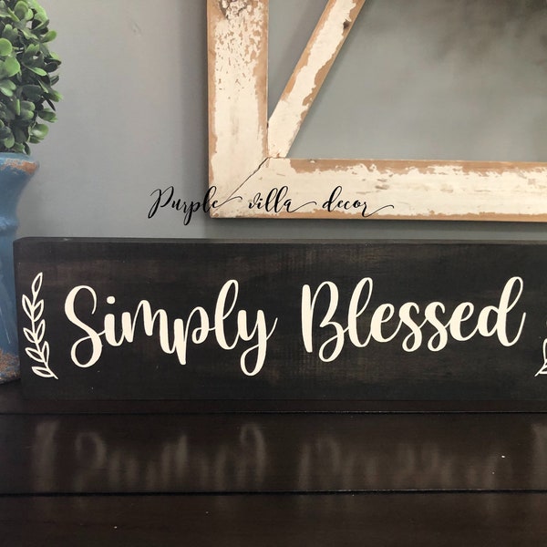Simply Blessed Wood Sign - Etsy