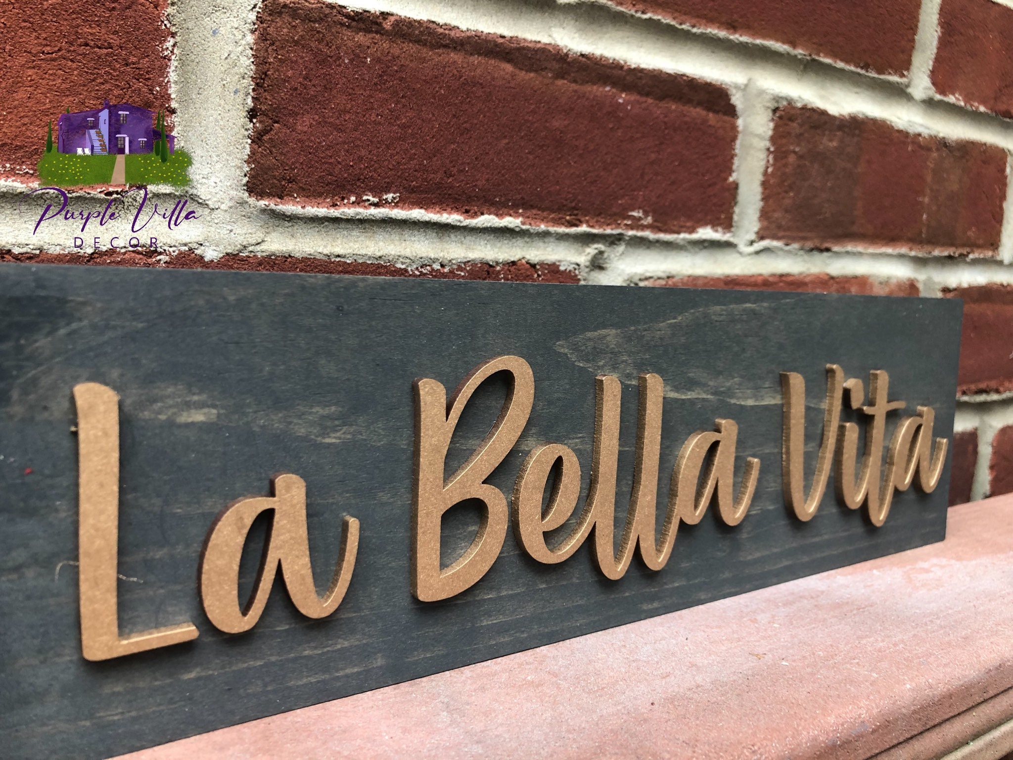 La Bella Vita Sign Italian Wood Block Sign Custom Italian - Etsy