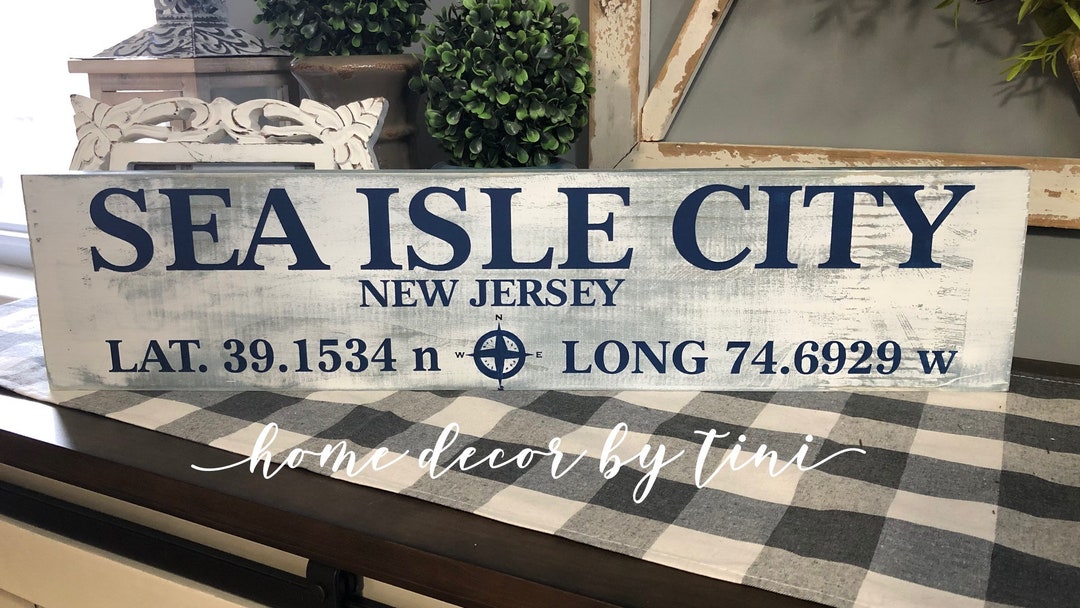 Hand Painted Sea Isle City Sign: Jersey Shore Beach House Decor - Etsy