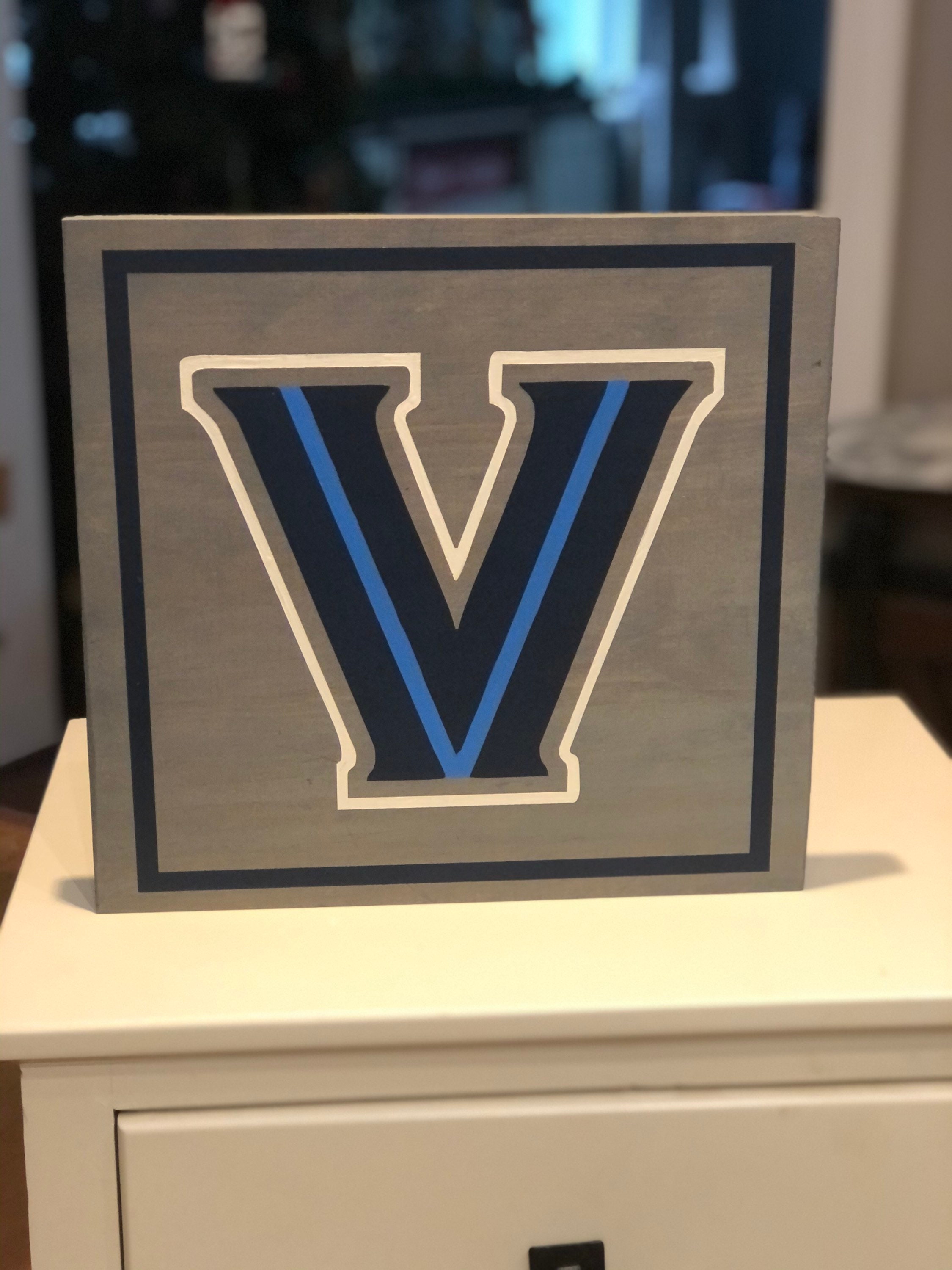 Villanova V hand painted plaque home decor gift sign for wall | Etsy