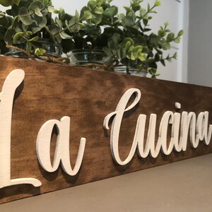 Italian Kitchen Sign La Cucina Wood Block Sign - Custom Italian Shelf ...