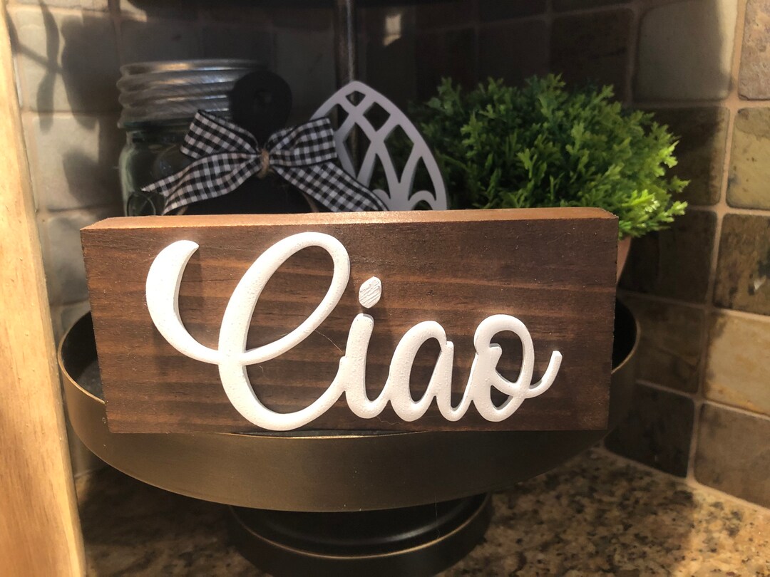 Ciao Italian Signs - Mini Tiered Tray - Home Office Living Room Kitchen ...