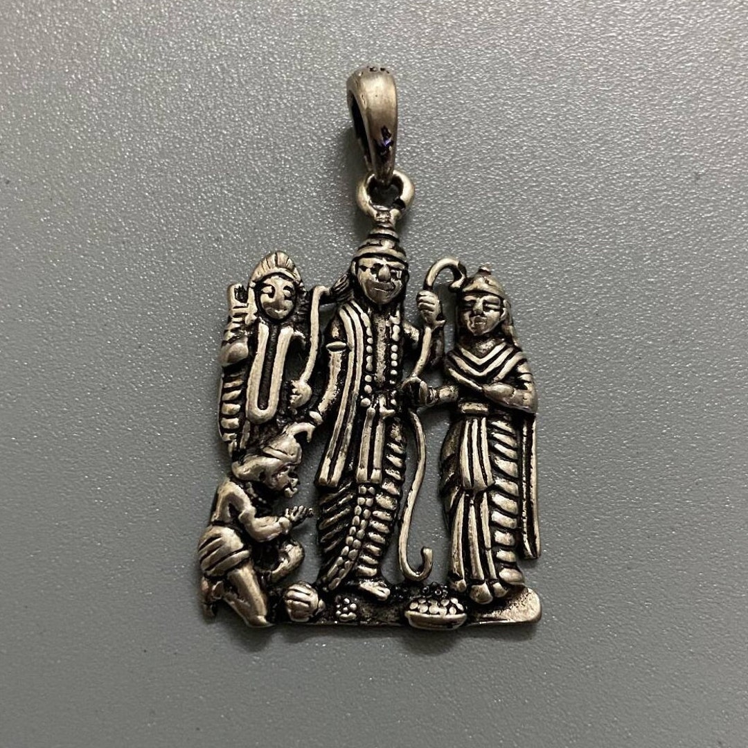 Rama Darbar Pendant in Sterling Silver, Sita Rama Pendant, Lakshman ...
