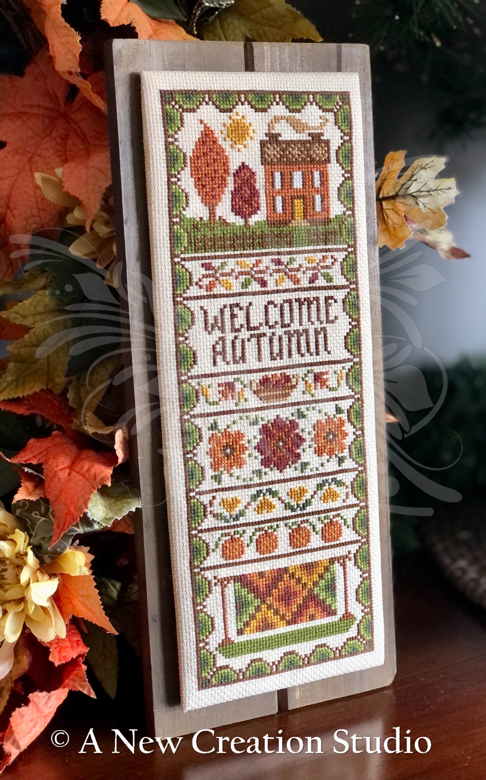 Autumn Band Sampler Cross Stitch Pattern - Etsy