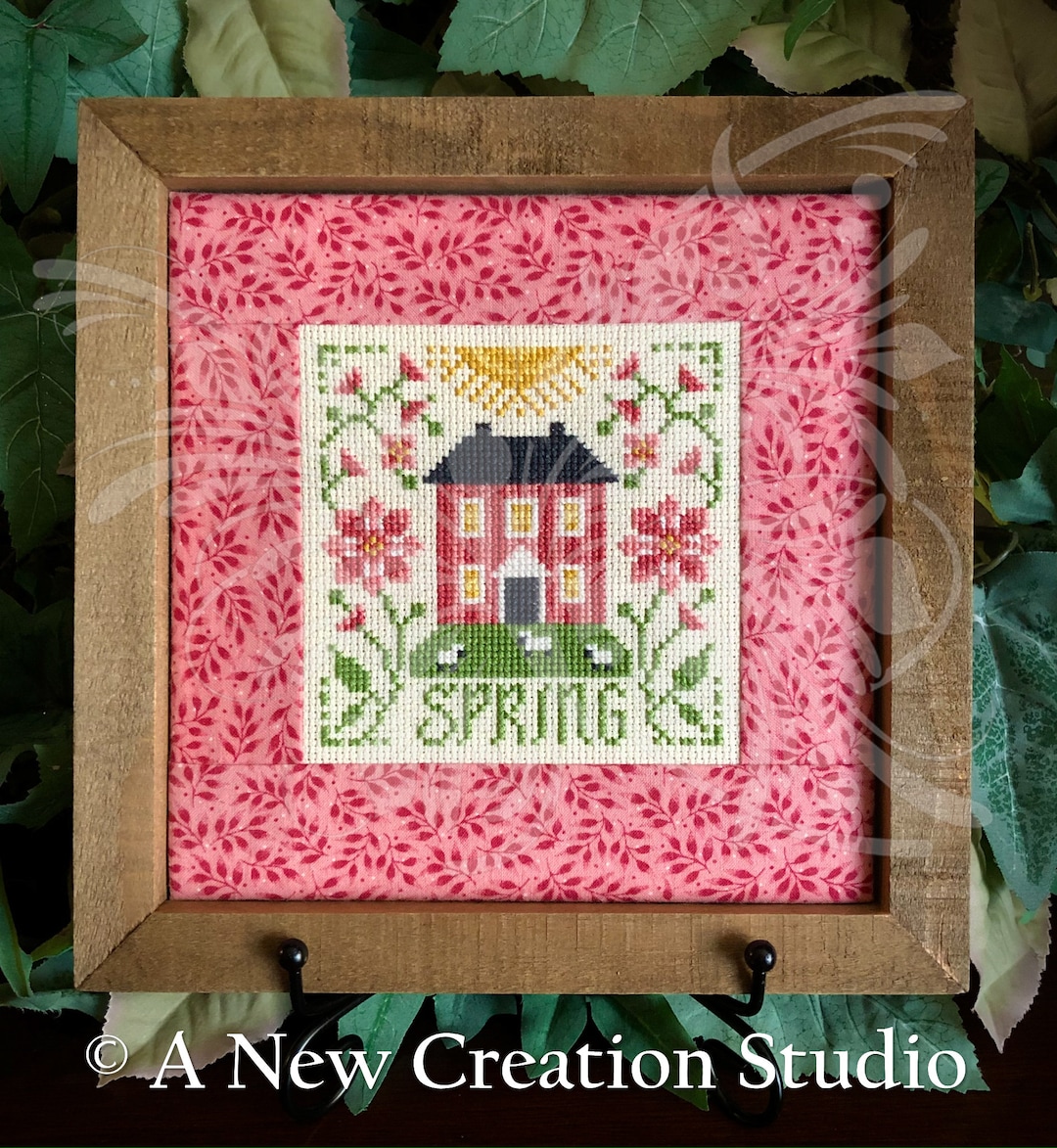 Spring Square Cross Stitch Pattern - Etsy
