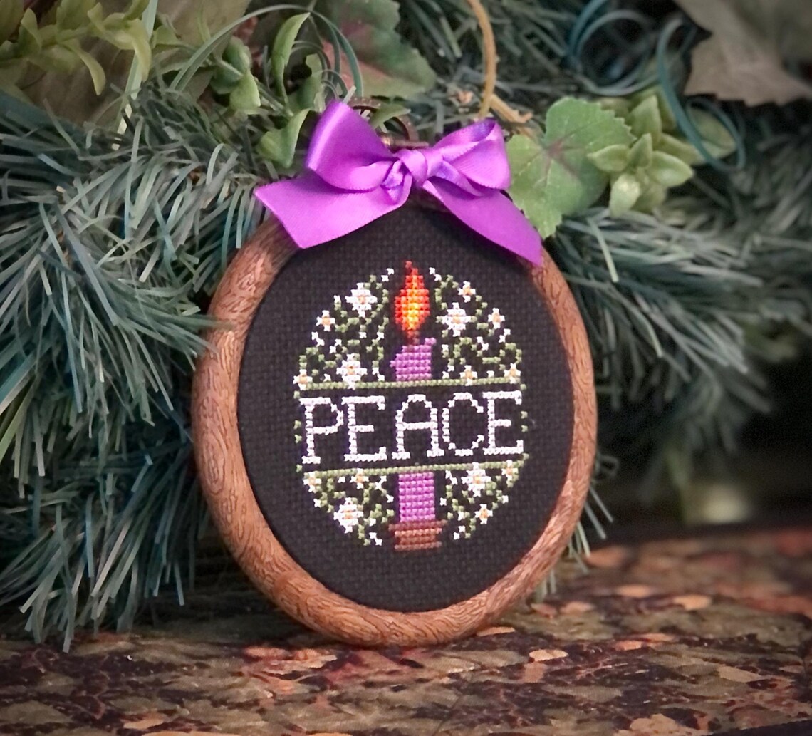 Advent: Week #2-PEACE Cross Stitch Ornament Pattern - Etsy