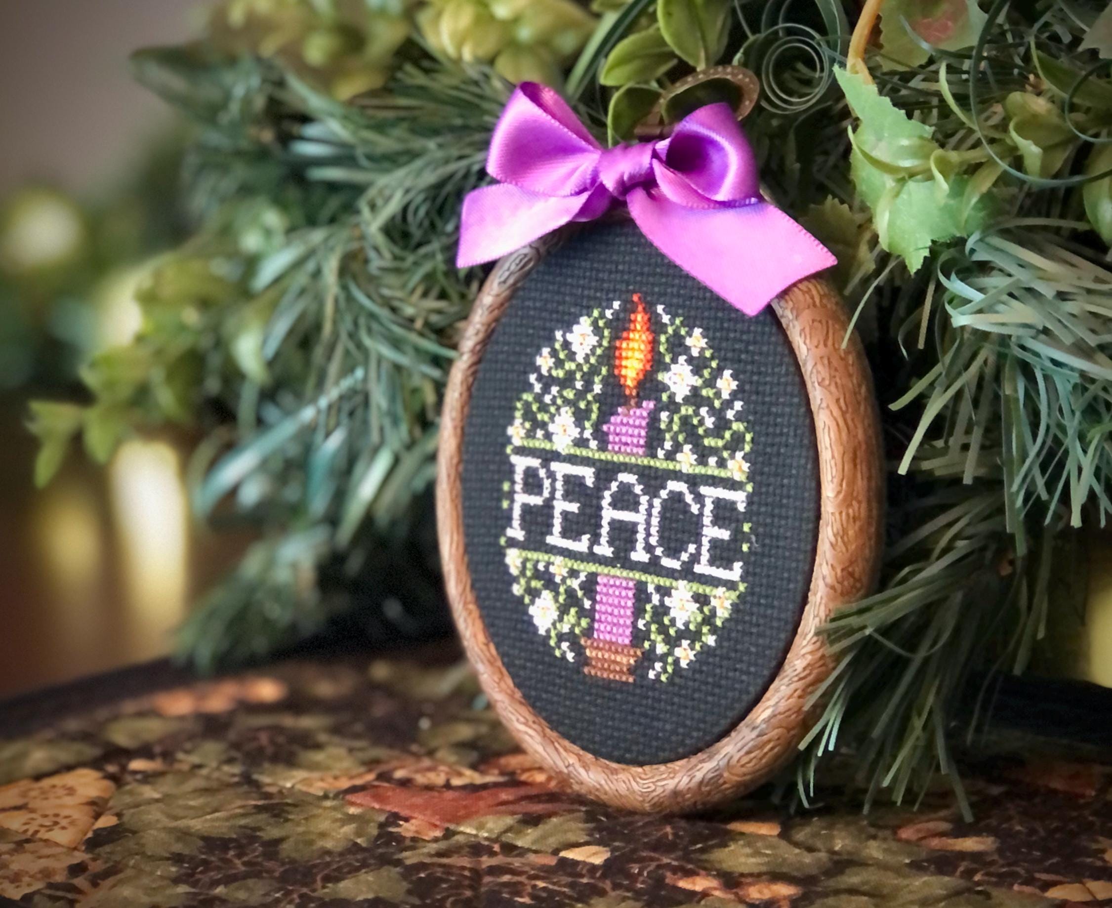 Advent: Week #2-PEACE Cross Stitch Ornament Pattern - Etsy