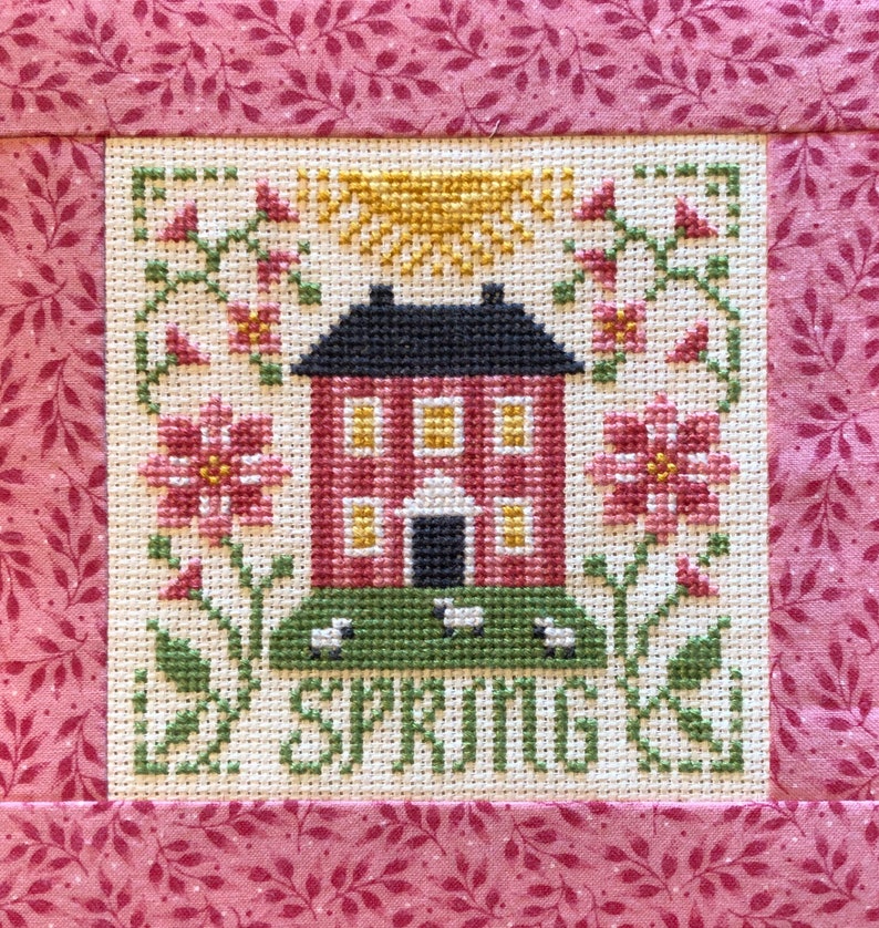 Spring Square Cross Stitch Pattern - Etsy