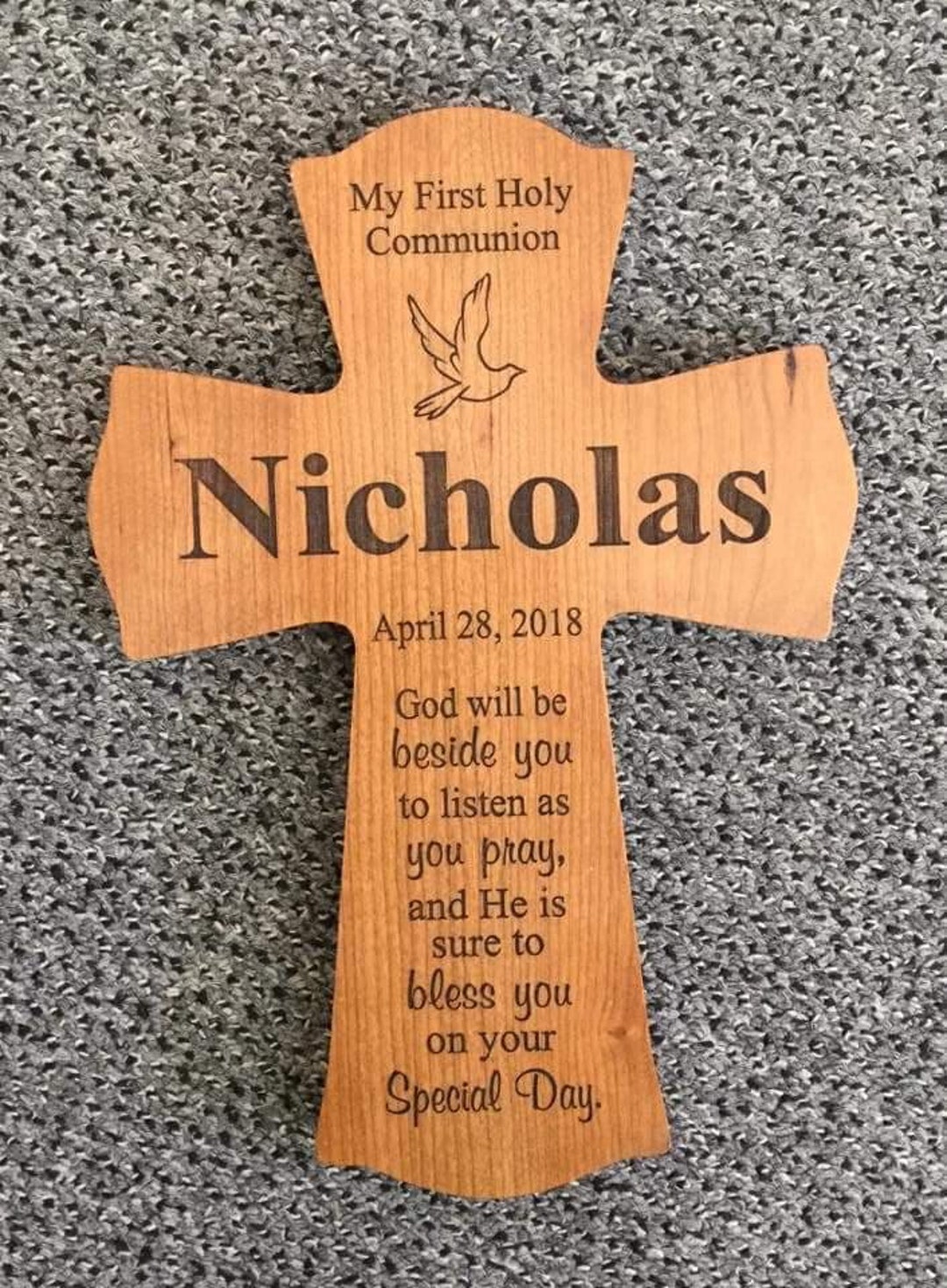 Cross Personalized Laser Engraved wall Hanging Cross New Baby, Baptism ...