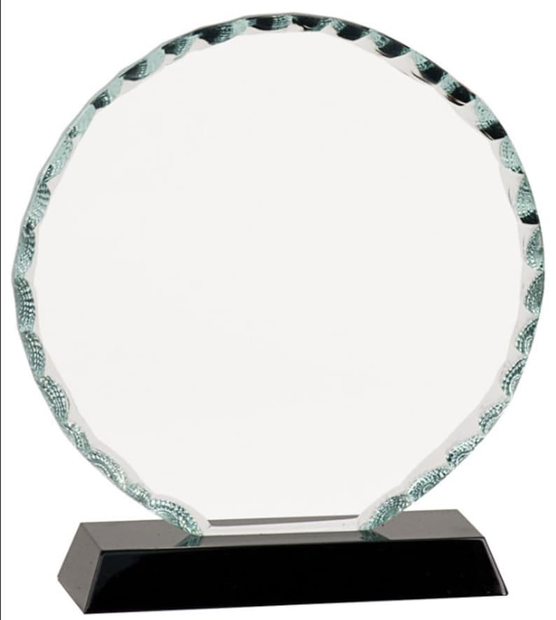 Custom Round Glass Plaque Personalized for Any Occasion- Awards ...