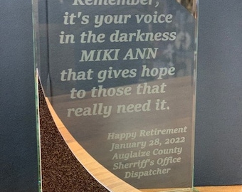 Glass Retirement Plaque - Etsy