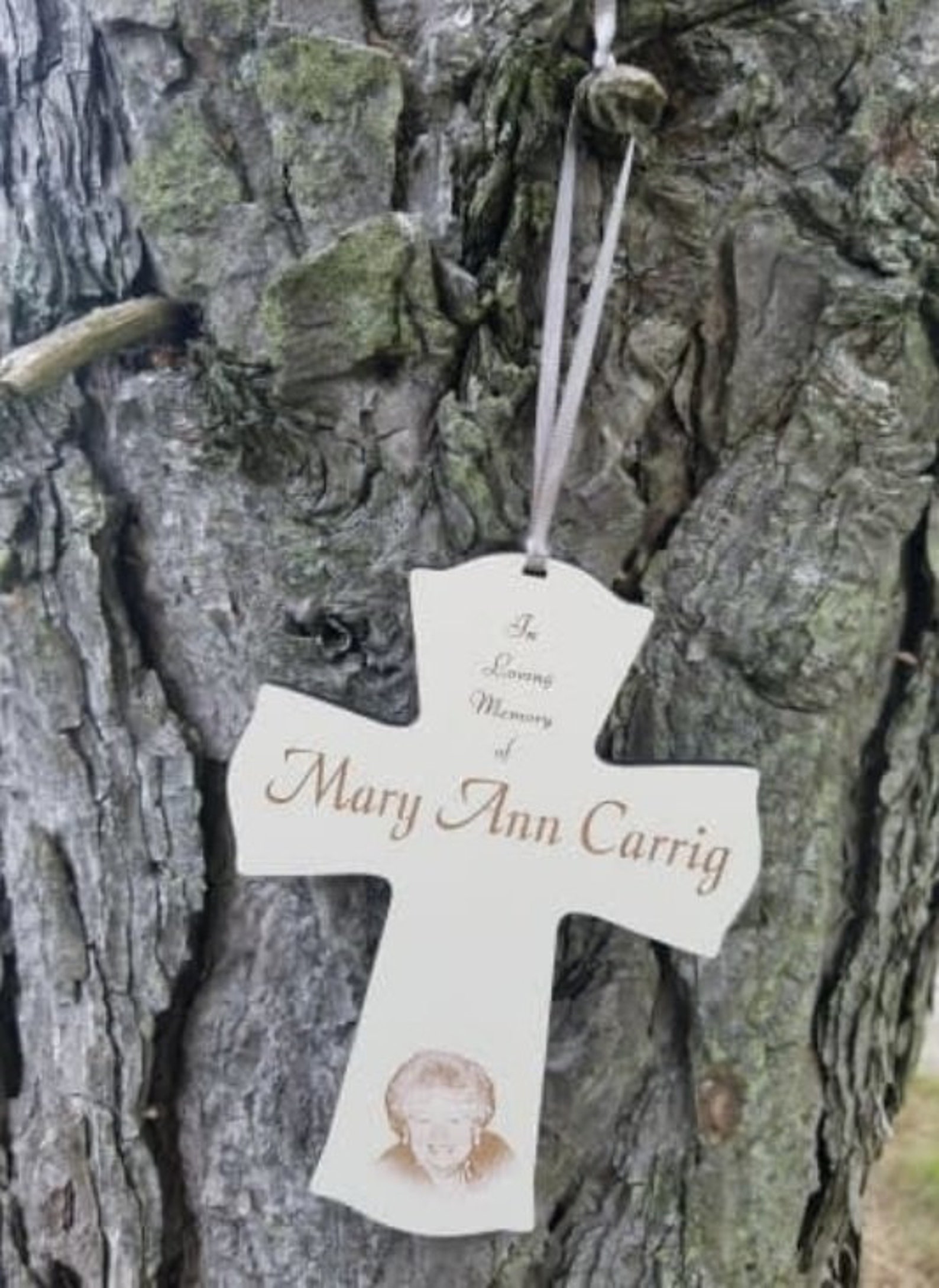 Custom Engraved Cross Ornament Personalized White door - Etsy