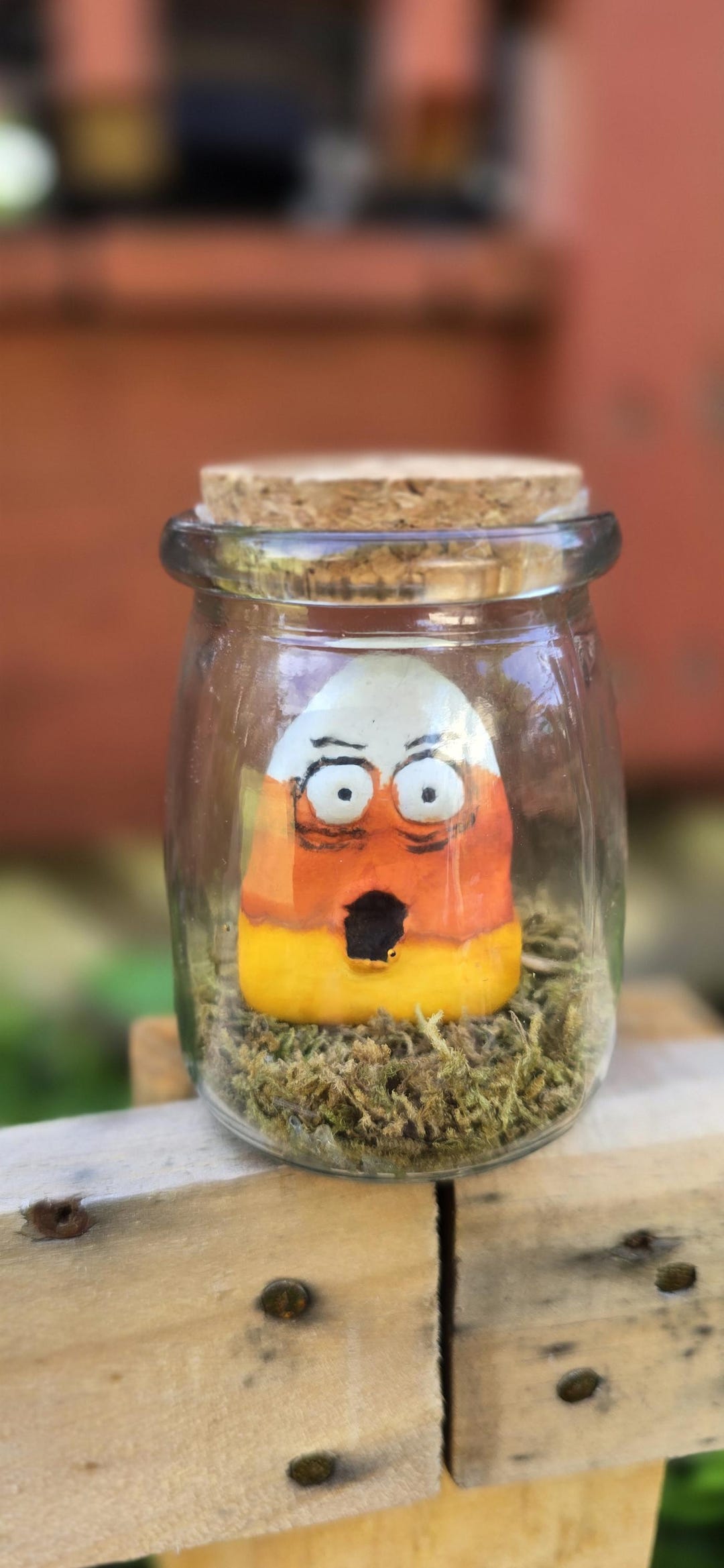 Trapped Candy Corn Ghost in a Jar: Spooky Goth Halloween Decor - Etsy