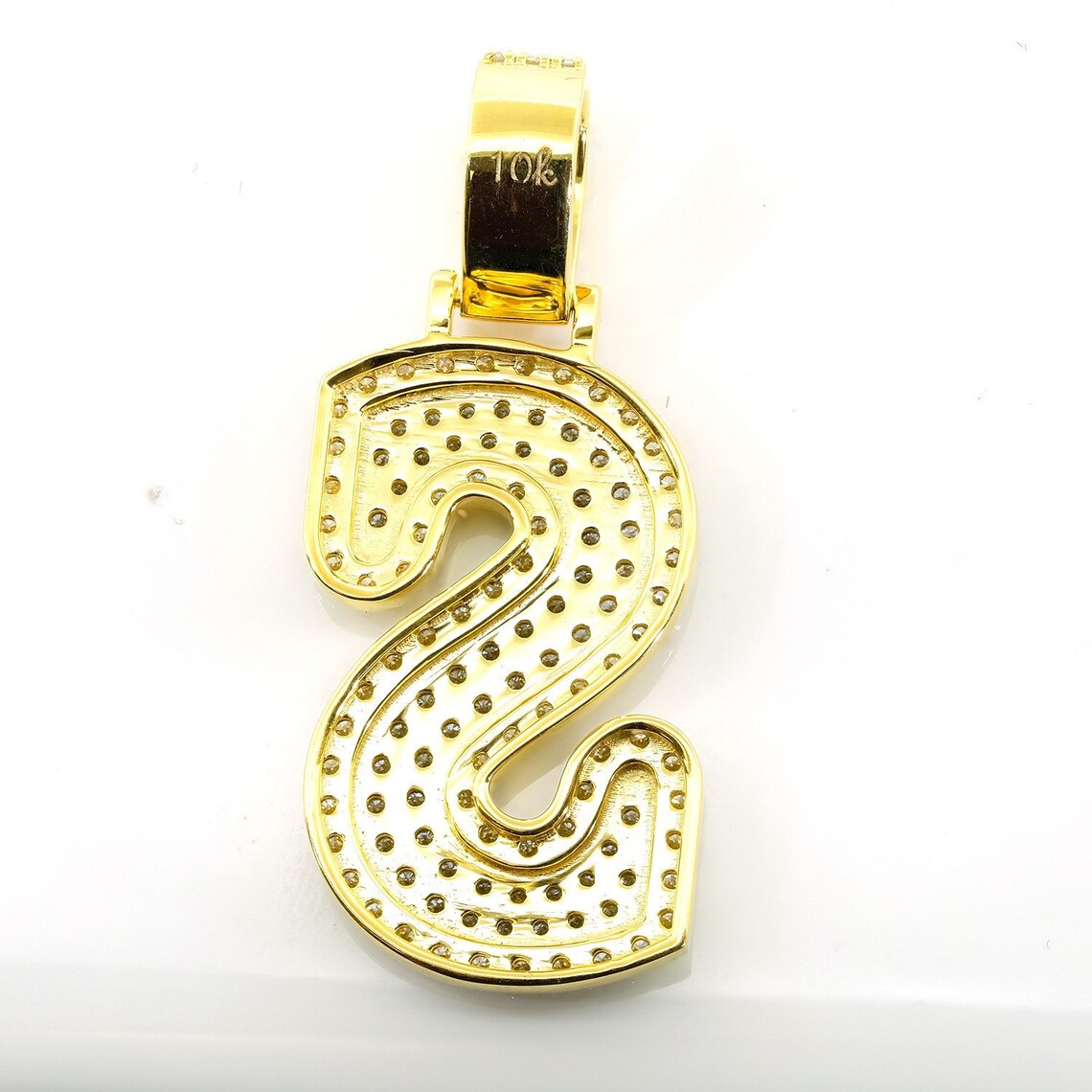 2.25Ct Natural Round Cut Diamond Initial S Pendant in 10K | Etsy