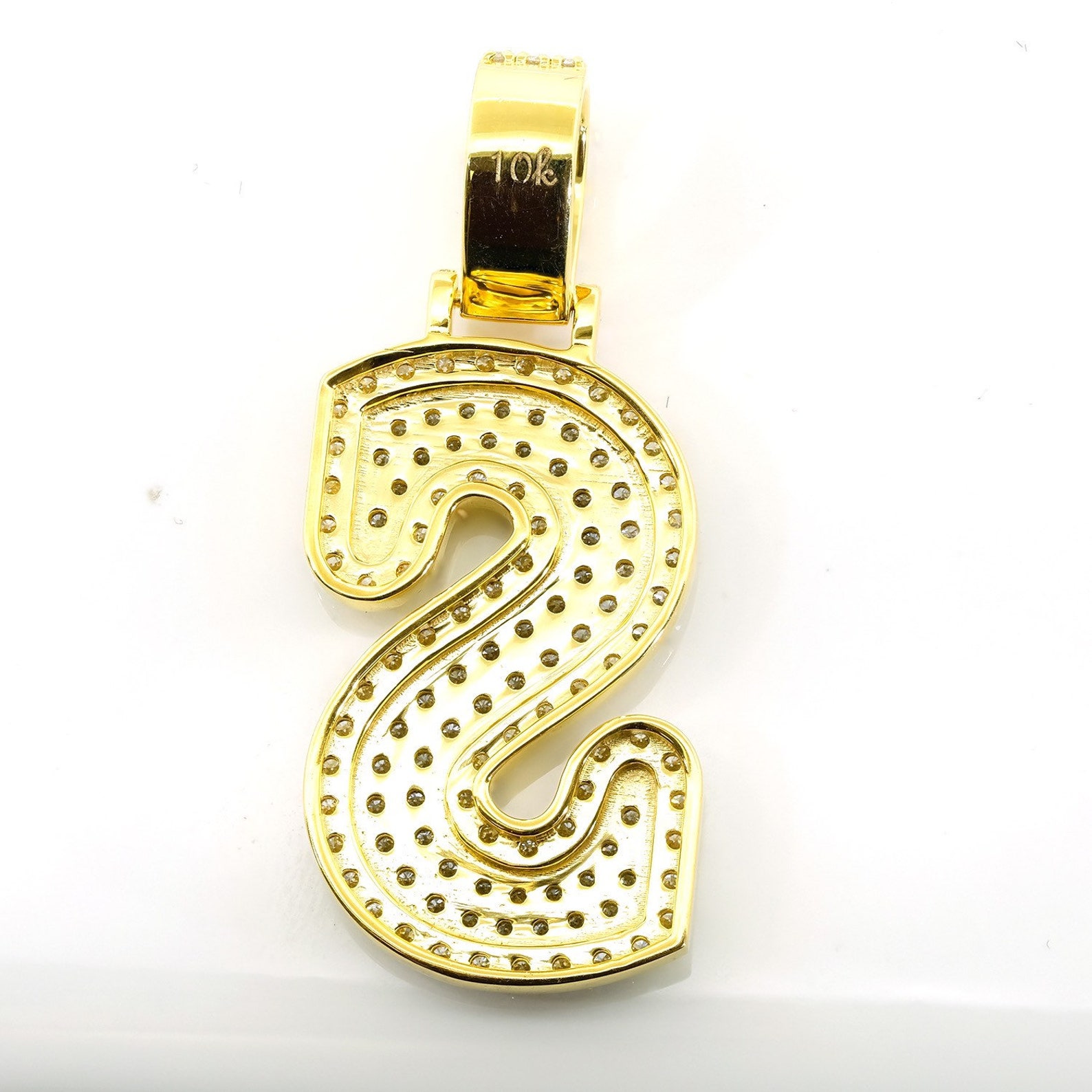 2.25Ct Natural Round Cut Diamond Initial S Pendant in 10K | Etsy