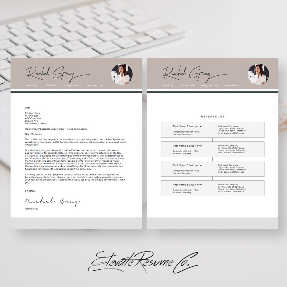 Professional Resume Template + Coverletter + Reference Page / Classic ...