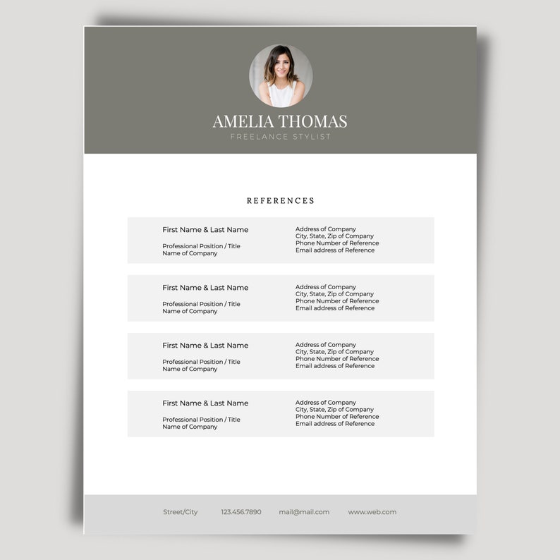 Professional Resume Template + Coverletter + Reference Page / With ...