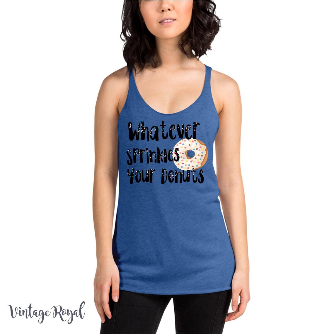 Donut Tank Top Donut Shirt Whatever Sprinkles Your Donuts | Etsy