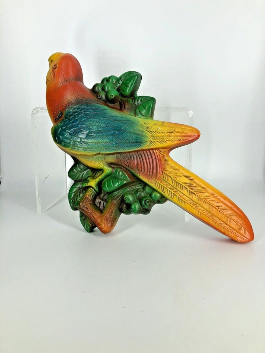 Vintage 1967 MILLER STUDIO Chalkware Parrot Tropical Bird Wall Decor - Etsy