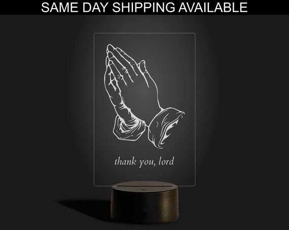 Praying Hands LED Light. Personalized LED Lamp. LED Sign. - Etsy