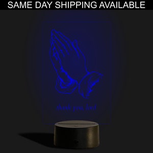 Praying Hands LED Light. Personalized LED Lamp. LED Sign. Remote ...