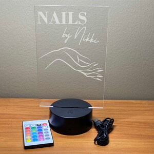 Personalized Business Sign for Nail Salon LED Light. Personalized LED ...