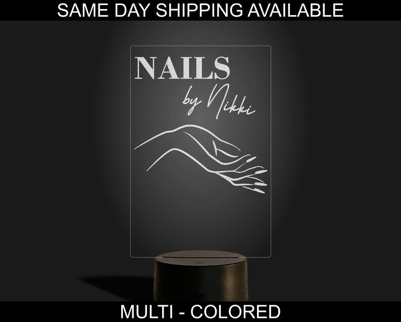 Personalized Business Sign for Nail Salon LED Light. Personalized LED ...