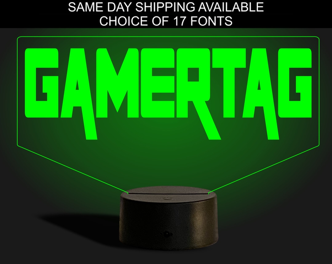 Personalized Gamer Tag Light for Teenage Boys, Girls and Adults. LED ...