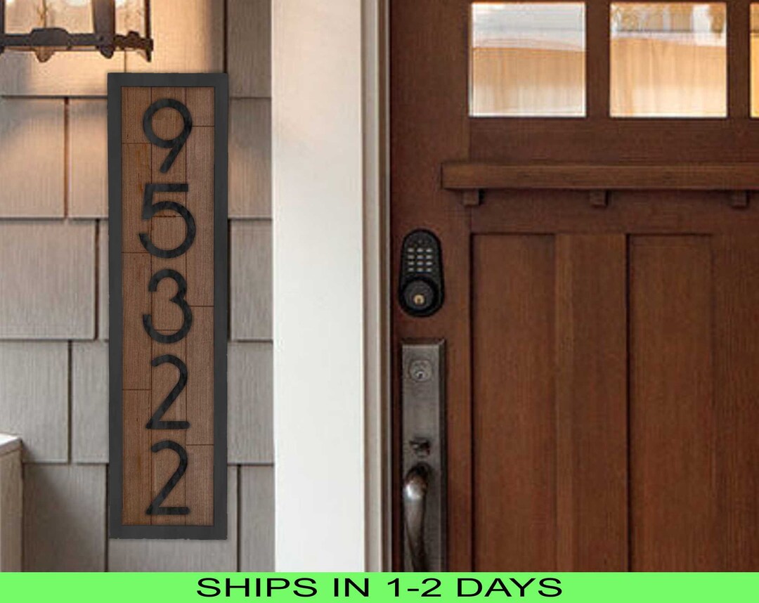Vertical House Numbers, Address Sign, Front Porch Decor, Address Plaque ...